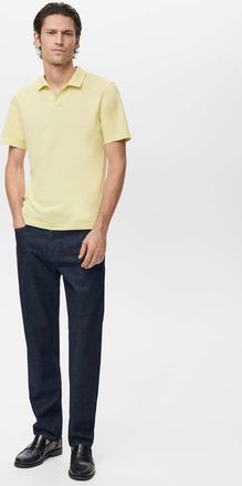 Mango Polo coton piqu&eacute; jaune fluo - Homme - XXL - MANGO MAN