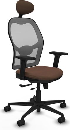 Piqueras y Crespo Ergonomischer Stuhl mit 2D-Armen, h&ouml;henverstellbarer Lendenwirbelst&uuml;tze und festem Kopfteil, ausgestattet mit Syncro/Traslack und injiziertem Schaumst