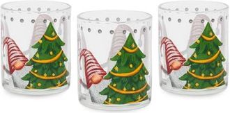 Excelsa Gnomo Friends Lot de 3 verres de No&euml;l, verre, capacit&eacute; 250 ml