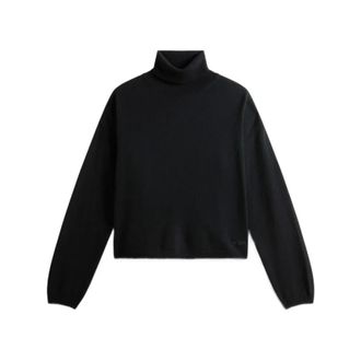 Woolrich 12Gg Comfort Wool Cash Rollkragenpullover - - Knitwear - Damen - Schwarzk - S