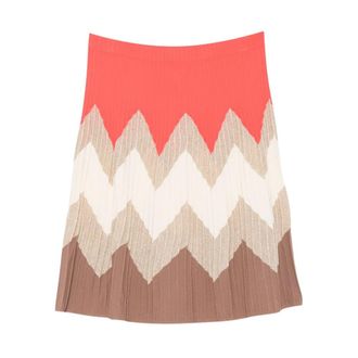 D.exterior Chevron Plissee-Strickrock - - Skirts - Damen - Mehrfarbig - L