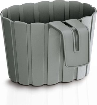 Prosperplast Pflanzk&uuml;bel/Blumenk&uuml;bel Kunststoff BOARDEE Basic Hellgrau 2,2L - 19x21x13 cm