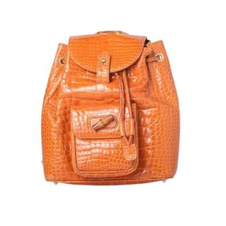 Gucci Pre-owned Sac &agrave; dos en bambou - Femme - Pre-owned - Orange - Taille: ONE Size