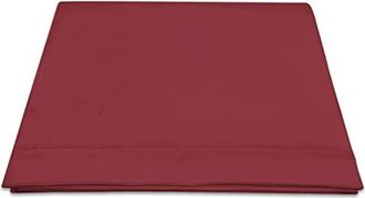 Pizuna Drap Plat 2 Personnes 240x280 cm Rouge Rio - 100% Coton Peigné Longue Tige 400 Fils Armure Satin de Luxe avec Ourlet Élégant