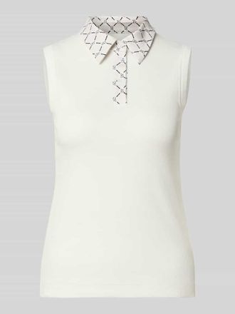 Marc Cain Top mit Polokragen und Logo-Muster