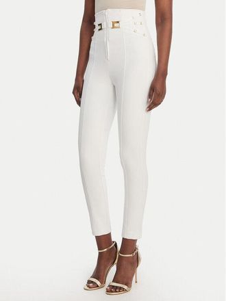 Elisabetta Franchi Stoffhose PA-158-61E2-V350 Wei&szlig; Skinny Fit