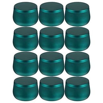 Artibetter Bougie Conteneur 12Pcs 8Oz Bougie D &eacute;tain Bo?tes Couvercles Ronde Bougie Conteneurs en Bougie Bocaux pour Bricolage Arts De Stockage Plus (Vert) Fabri