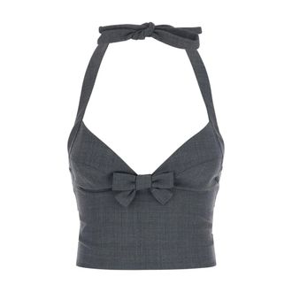 Shushu/Tong Shushu/Tong, Femme, Tops, Gris, Taille: 40 FR Halter Bow Tie Cami Top
