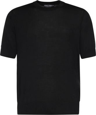Dolce & Gabbana Homme, Tops, Noir, Taille: XL T-shirt &agrave; col rond