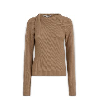 Stella McCartney Gerippter Strickpullover mit langen &Auml;rmeln - - Knitwear - Damen - Braun - M