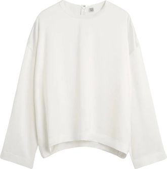 Toteme Femme, Blouses et Chemises, Blanc, Taille: 38 FR Boxy Satin Top