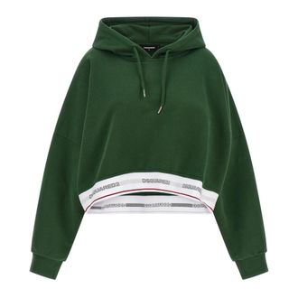 Dsquared2 Onion Cropped Fit Hoodie - - Sweatshirts & Hoodies - Damen - Gr&uuml;n - XS
