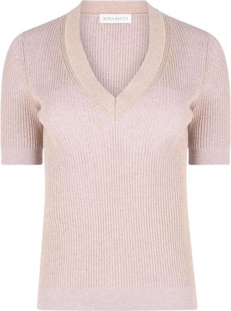 Nina Ricci Femme, Pulls, Rose, Taille: 36 FR Haut en maille &agrave; col en V