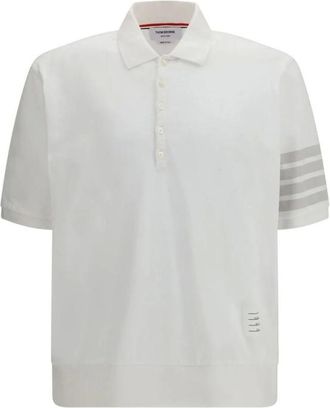 Thom Browne Homme, Tops, Blanc, Taille: 2XL Polo Chemises