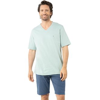 Eminence Herren Coton Bio Lu04 Pyjamaset, Celadon/Blau, M