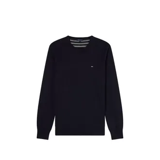 Eden Park Pull droit &agrave; logo en laine et coton