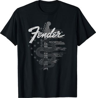 Fender Snake American Flag Guitar Rock T-Shirt