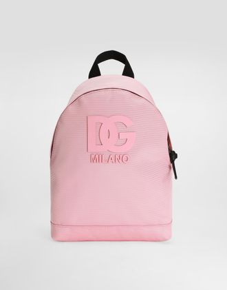 Dolce & Gabbana Nylon Backpack With Dg Patch - Mann Collection Rosa Onesize
