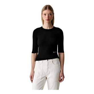 Karl Lagerfeld Rundhals-Strickware - - Knitwear - Damen - Schwarzk - L