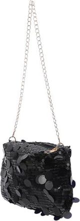 Valiclud LIFKOME Paquet &agrave; Bandouli&egrave;re &agrave; Paillettes Noir, Petit Paquet Carr&eacute; 24X17X6 CM avec Cha&icirc;ne &Eacute;l&eacute;gante pour Soir&eacute;e, Pochette Femme Chic Multifonction pour