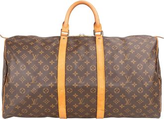 Louis Vuitton Crossbody Bags - Louis Vuitton Canvas Monogram Keepall 55 - Gr. unisize - in Braun - f&uuml;r Damen