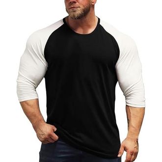 Generic Haut de bodybuilding extensible &agrave; manches longues pour homme, coupe ajust&eacute;e, s&eacute;chage rapide, v&ecirc;tements de sport, blanc, M