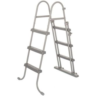 Bestway Sicherheitsleiter 107 cm 58330 Poolleiter - Aufstellpools bis 107 cm - rutschfeste Stufen - stabile Metallkonstruktion - bis 150 kg