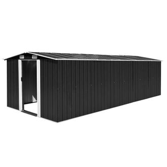 tidyard Metall Ger&auml;teschuppen Ger&auml;tehaus 257&times;597&times;178 cm Gr&uuml;n/Grau/Anthrazit/Braun Optional, Schuppen Lagerschuppen Gartenhaus Outdoor