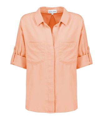 Bella Dahl Chemise Split Back Button Down Orange