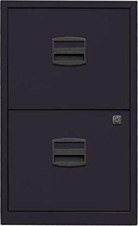 Bisley Bisley Home H&auml;ngeregistraturschrank PFA, 2 HR-Schubladen, Metall, 633 Schwarz, 40 x 41.3 x 67.2 cm