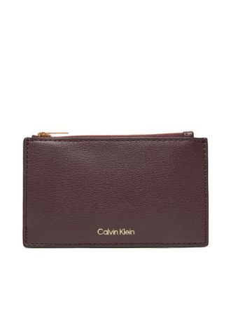 Calvin Klein Damen Foil Logo Top Zip Cardcase Lv04f1090g Kartenhalter, Red (Fudge/Espresso)