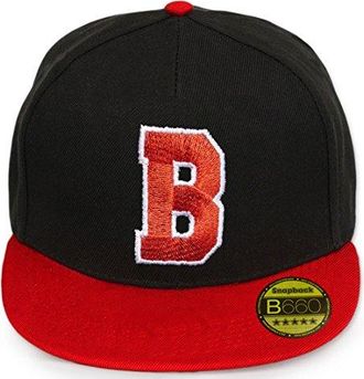 Beechfield ABC Letter Snapback Casquette Rouge/noir/blanc avec lettres A à Z 23 (B)
