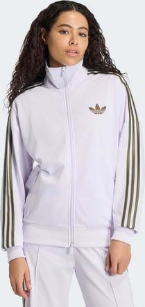 adidas Originals Firebird haut de surv&ecirc;tement ample en violet glac&eacute; / olive strata