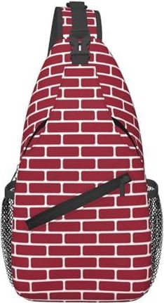 Generic Fond De Mur En Briques Rouges Sac Poitrine Multifonctionnel Sacoche Epaule Antivol Sac &Agrave; Bandouli&egrave;re Pour Camping Homme Shopping