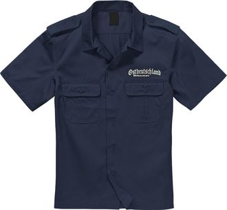 Spass Kostet Herren Armee Hemd Kurzarm mit Schulterklappen Ostdeutschland H&auml;rter als der Rest