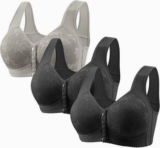 Generic Lot de 3 soutiens-gorge dallaitement pour lallaitement, soutien-gorge sans fil ouvert sur le devant, soutien-gorge confortable sans armatures &agrave; couver