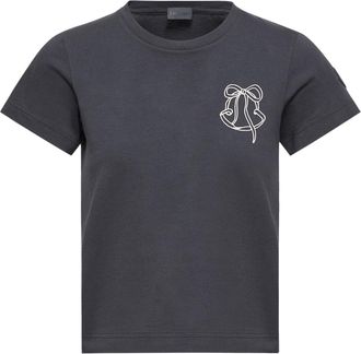 Moncler Moncler Embroidered Logo Cotton T-shirt, Women, Blue, Size: Xl