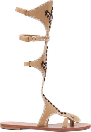 Alberta Ferretti Femme, Chaussures, Beige, Taille: 39 EU Sandales Plates de Gladiateur