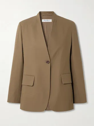 Max Mara Blazer En Serge De Coton Segnale - Neutres