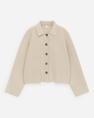 Arket Strickjacke Aus Baumwolle -Beige