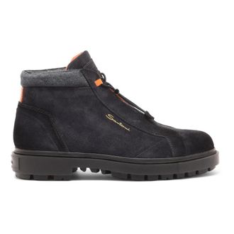Santoni Wildstiefel aus Wildleder - - Shoes - Herren - Blau - 41 1/2 EU