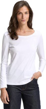 Tom Tailor Damen 1048490 Langarmshirt mit Logo-Print, 20000-White, XXL