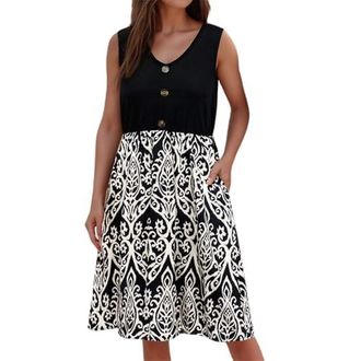 Generic Robe longue boh&egrave;me &agrave; manches courtes pour femme, style d&eacute;contract&eacute;, ample, confortable, avec poches, blanc, XXL