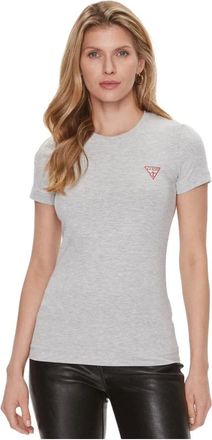 Guess Femme, Tops, Blanc, Taille: 38 FR Tshirt MC coton stretch