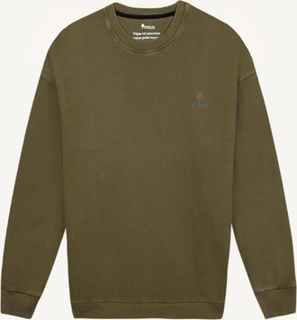 Faguo Sweat col rond vert olive fonc&eacute; coton - FANGO