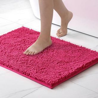 Miulee Tapis Salle de Bain Tapis dEntr&eacute;e pour la Douche Tissu Chenille Absorbant Tapis Moelleux &agrave; la Douche Antid&eacute;rapant Doux Confortable Microfibre WC Toile