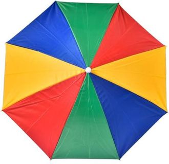 Generic Chapeau parapluie portable avec tête arc-en- | Chapeau de pluie pliable et réglable | Housse dombrage pour les mains | Équipement de festival en plein
