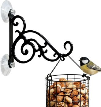 Generic Saugnapf-Vogelfutterst&auml;nder - Starke Metallhalterung, 6,9 Zoll Verstellbarer Haken, sichere Silikon-Griffhalterung, langlebige, robuste Klemme | -Balk