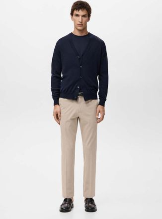 Mango Pantalon Bologna cropped slim-fit beige - Homme - 38 - MANGO MAN