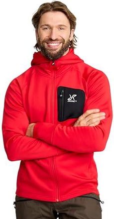 RevolutionRace Evolution Stretch Fleece Hoodie pour Homme, Sweat à Capuche Zippé pour la Randonnée et les Activités de Plein Air, Mars Red, M